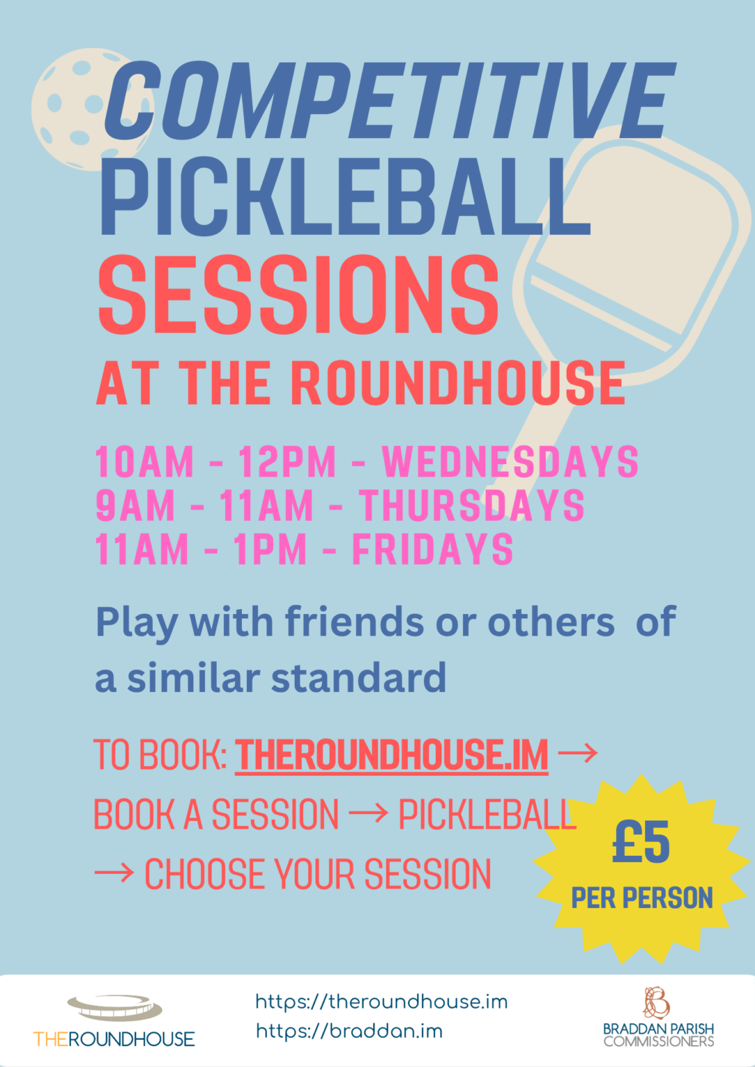 Competitive Pickleball Sessions – The Roundhouse